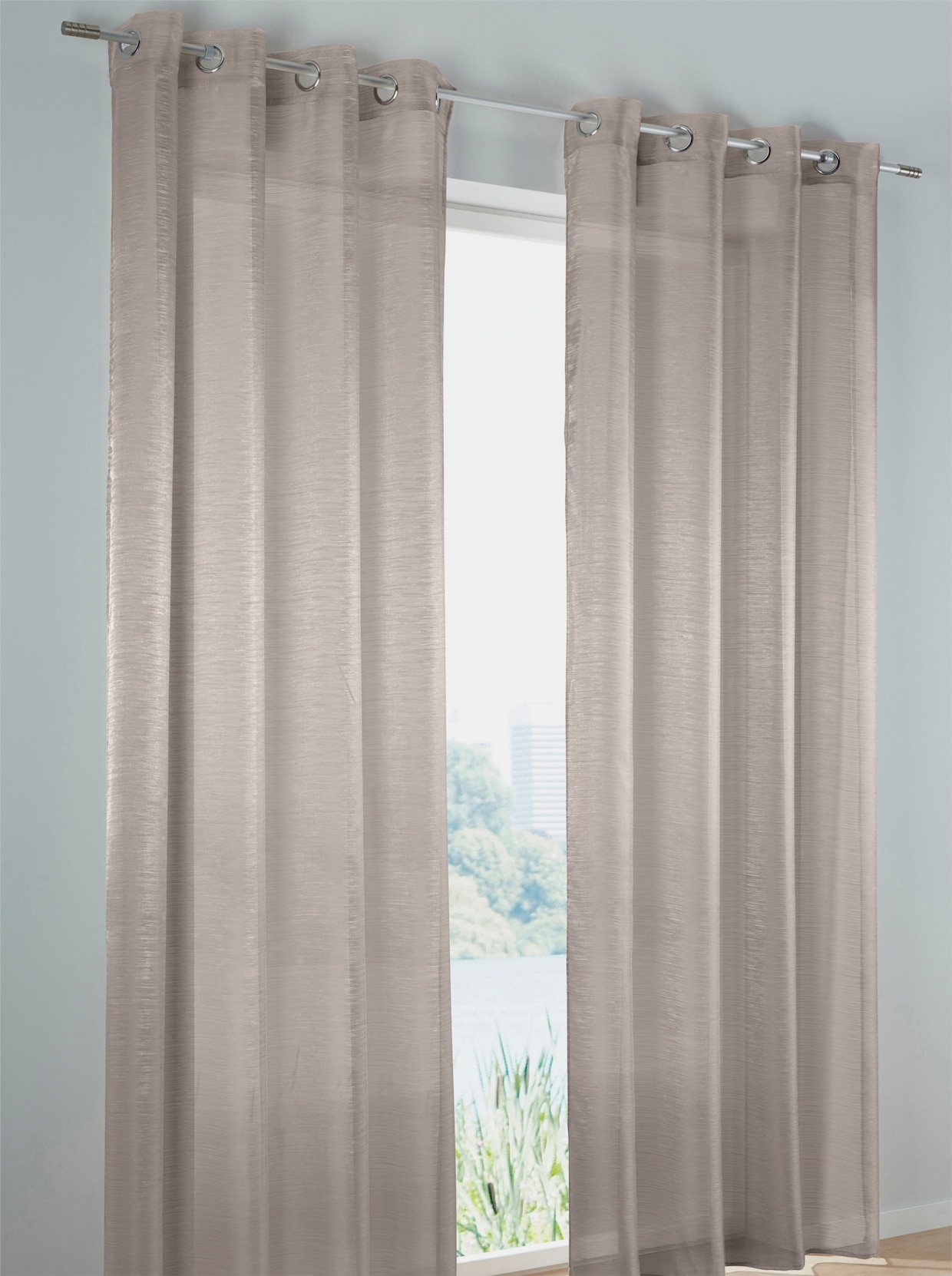 heine home Decor. vitrage in taupe | heine