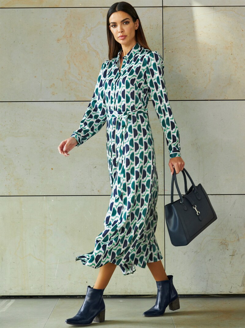 heine Druck-Kleid in grün-marine-bedruckt | heine