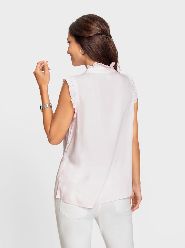 Blusentop mit kurzer Knopfleiste in hellrosé | Witt