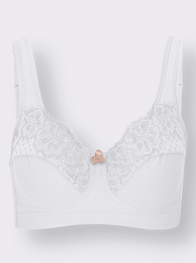 Swegmark BH ohne Bügel mit elastischer Spitze an den Obercups in weiß ...