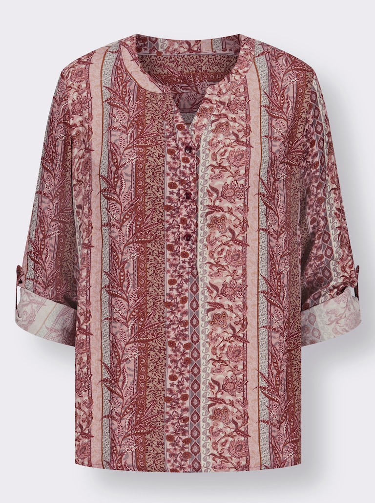 Druckbluse mit Crinkle-Effekt in rosenholz-cognac | Witt