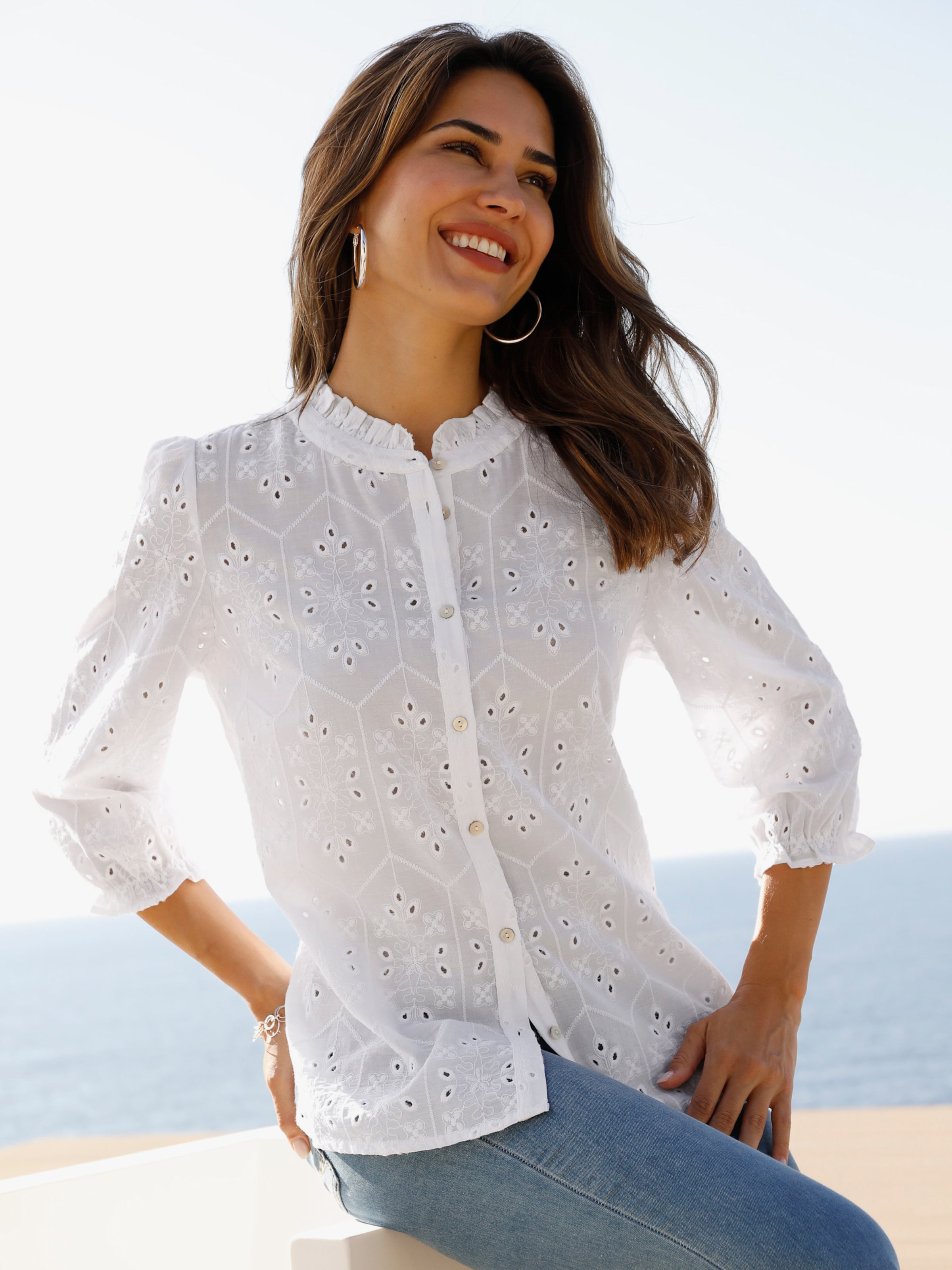 Katoenen blouse in wit | Your Look... for less!