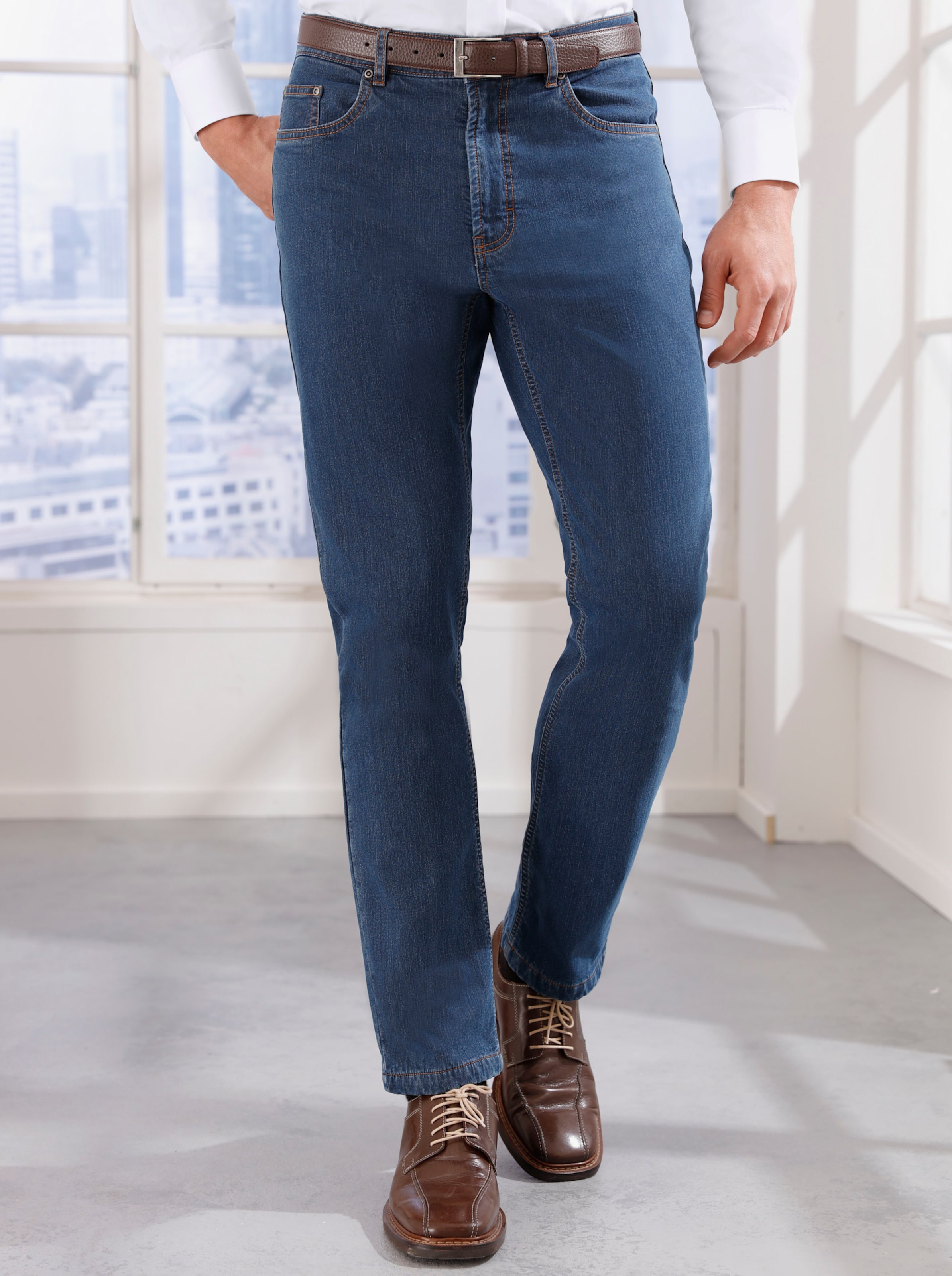 Thermo-Jeans in blue-bleached | Witt