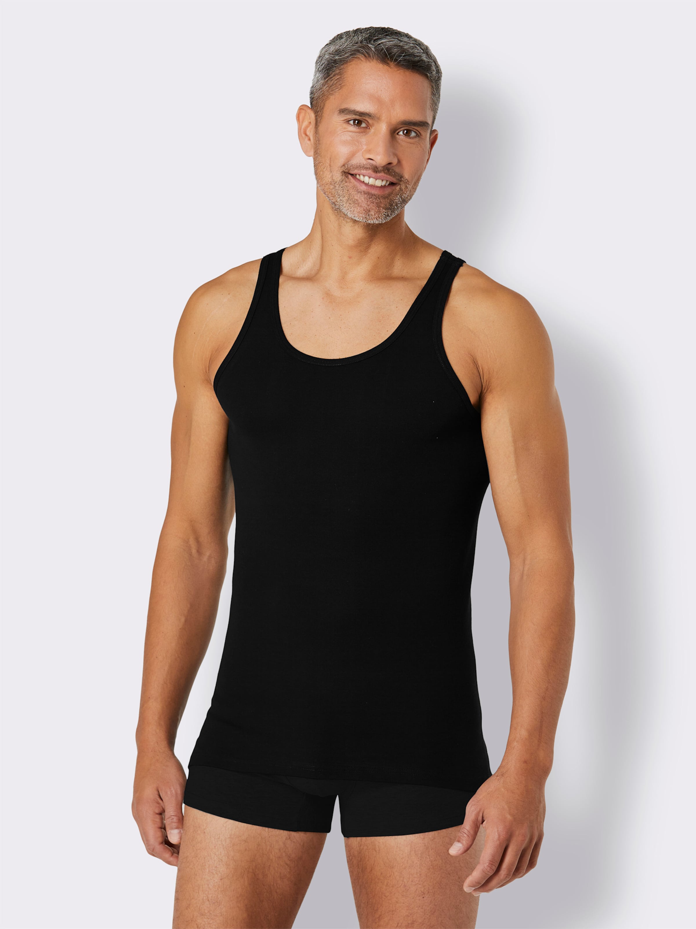 Schiesser Onderhemd in zwart | Witt