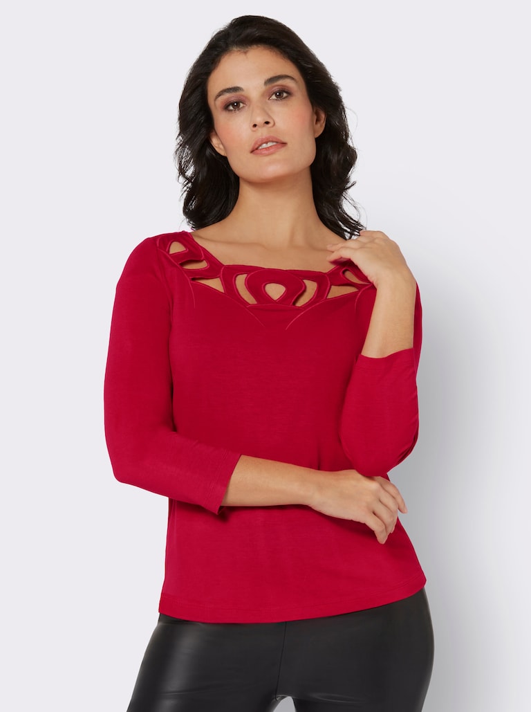 3/4-Arm-Shirt mit Cut-Outs in rot | Witt