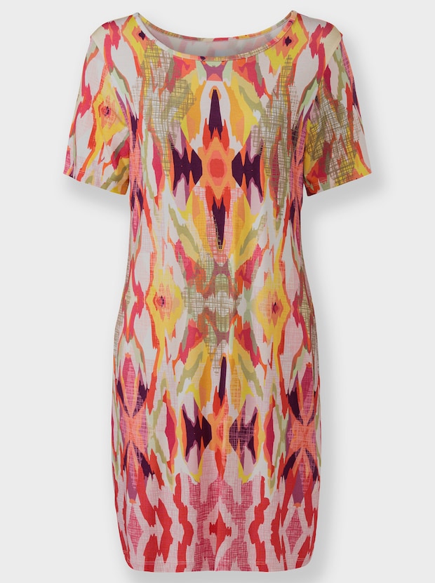 heine Jerseykleid verschlusslos in orange-pink-bedruckt | heine