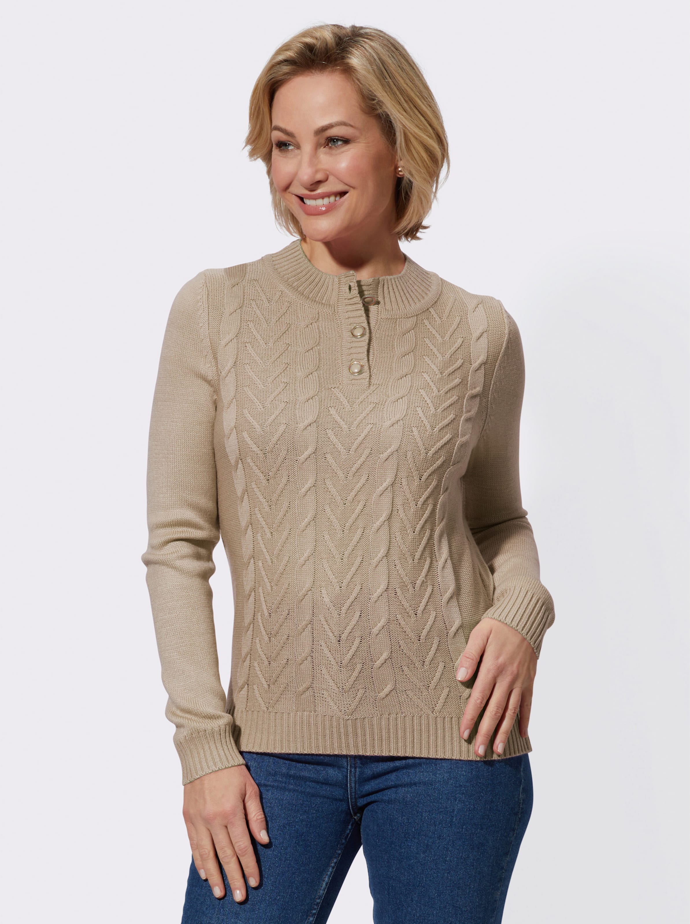 Langarm-Pullover in beige | Witt