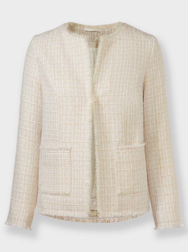 heine Bouclé-Blazer in ecru-goldfarben-gemustert | heine
