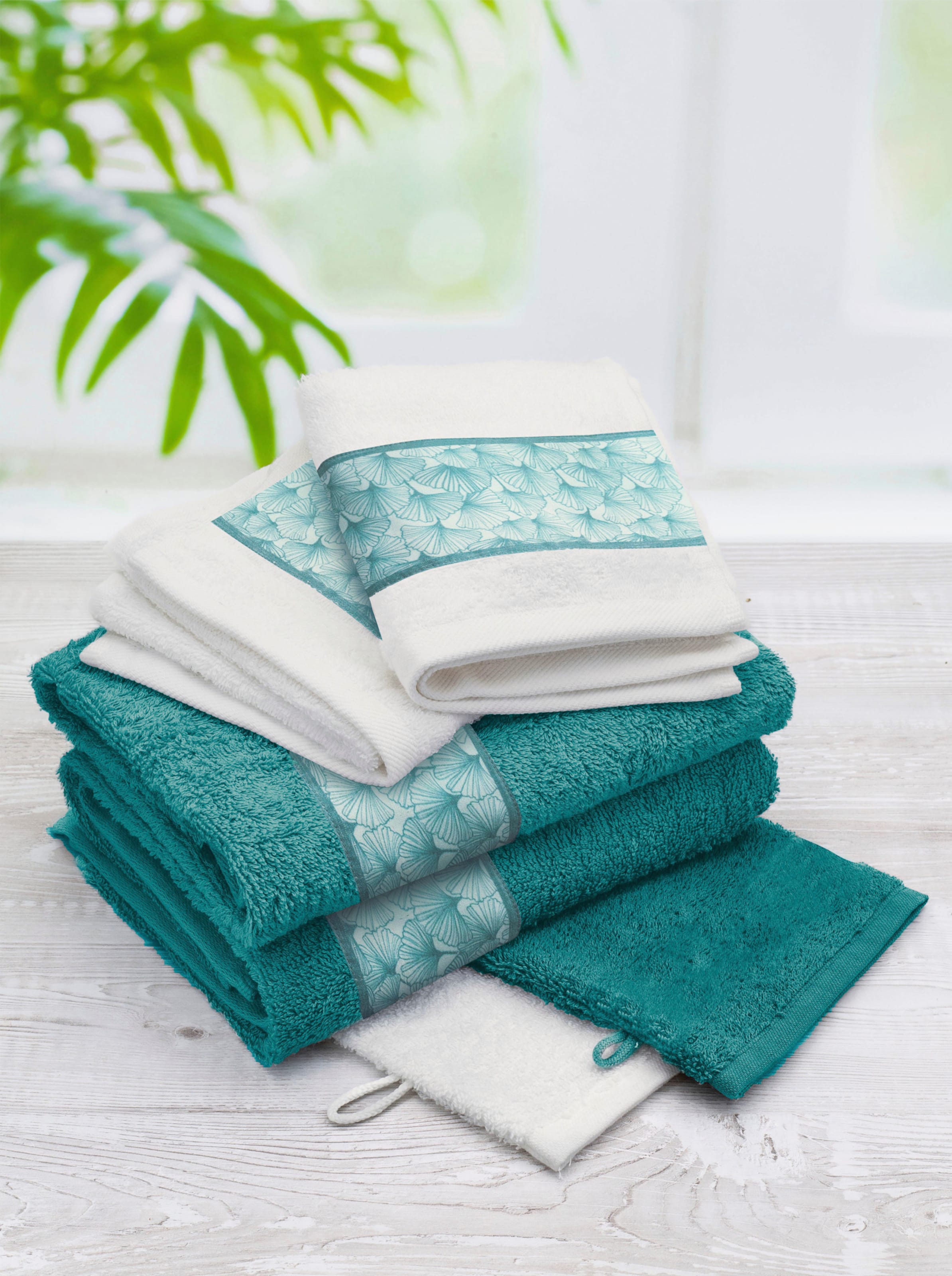 Handtuch-Set in weiß-gemustert | Witt