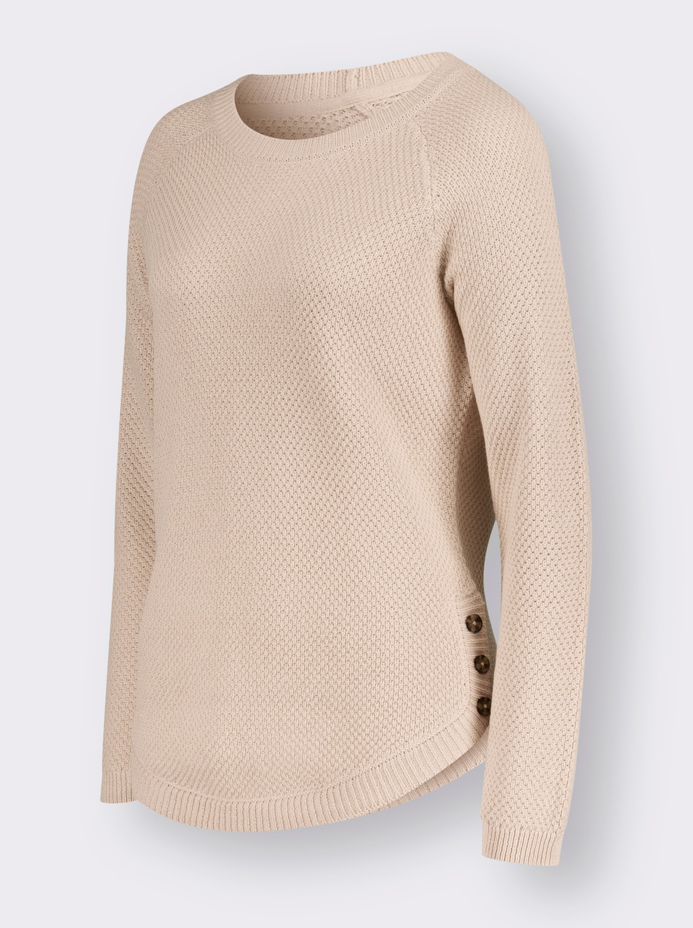 Rundhalspullover in elfenbein | heine