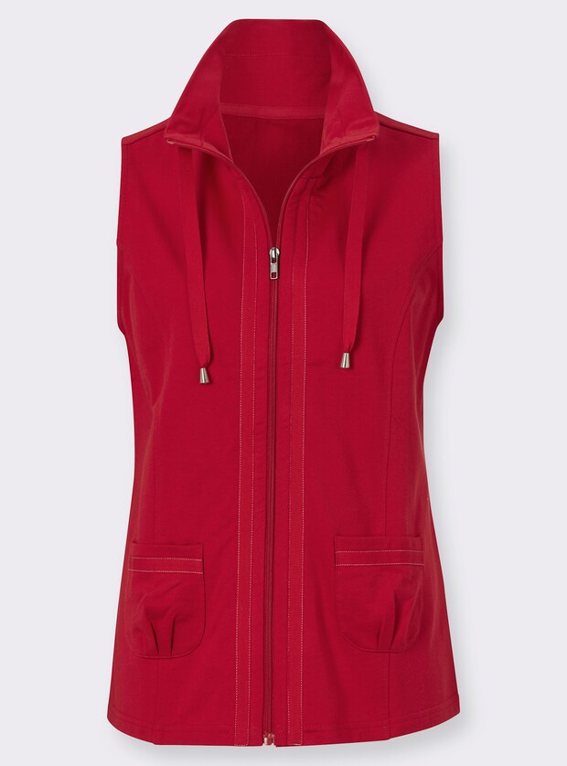 Shirtweste mit gerafften Taschen in rot | Witt