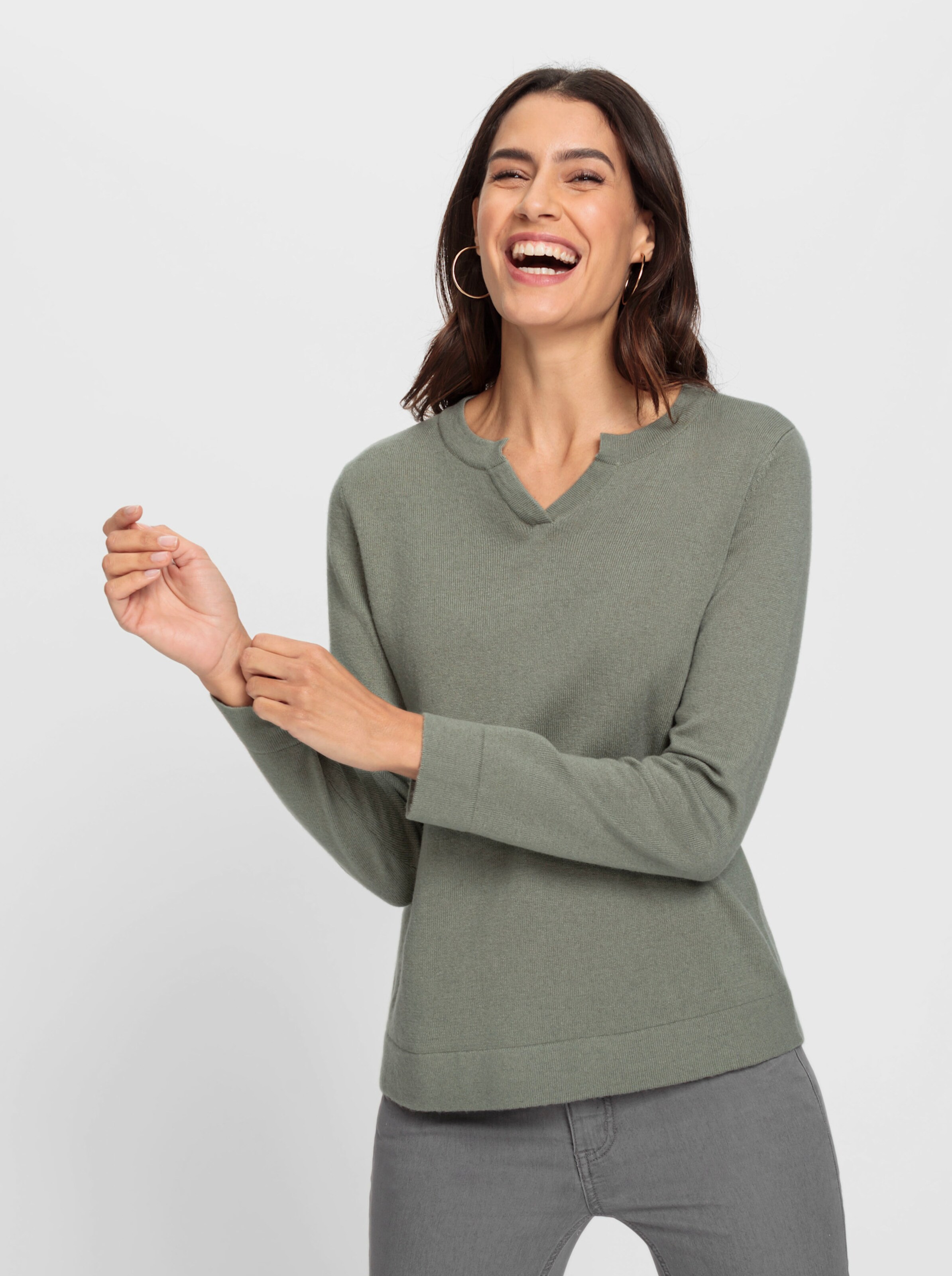 Langarm-Pullover in jade | Witt