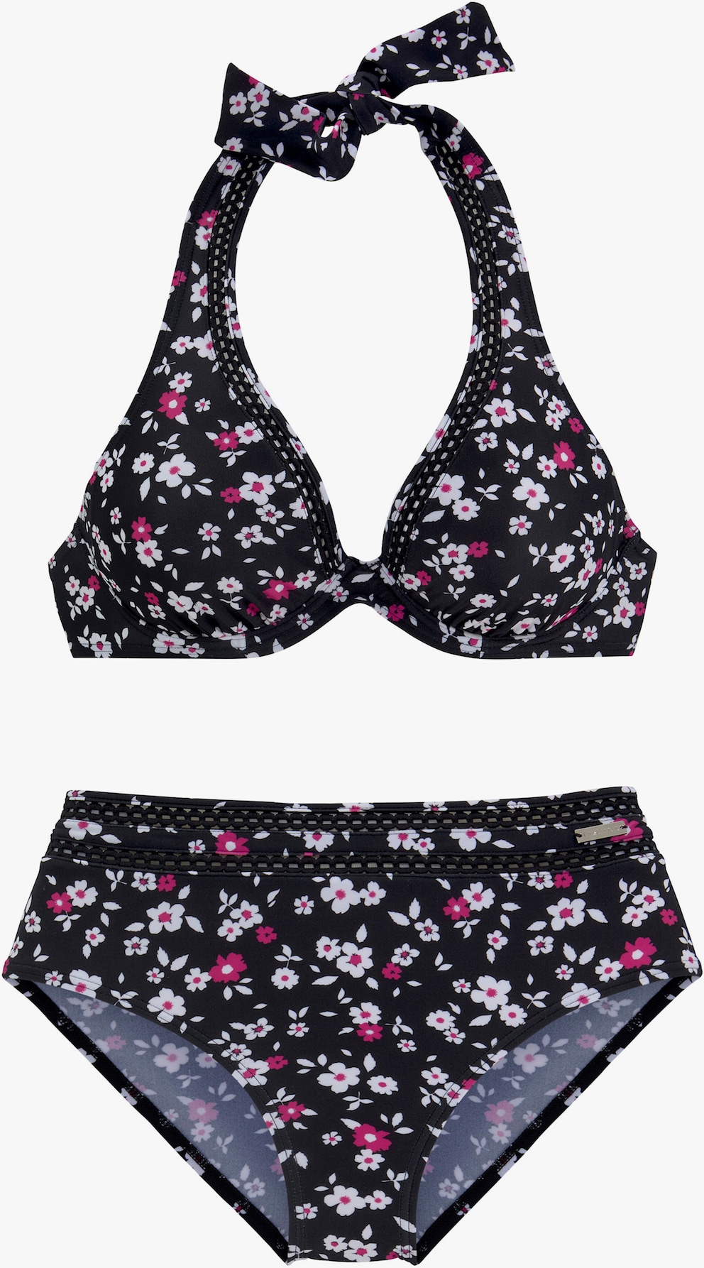 LASCANA Bügel-Bikini in schwarz-bedruckt | heine